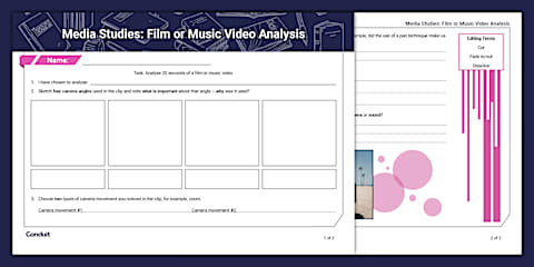 Camera Angles and Techniques Activity