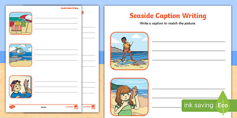Beach Scene Writing Stimulus Picture Worksheet