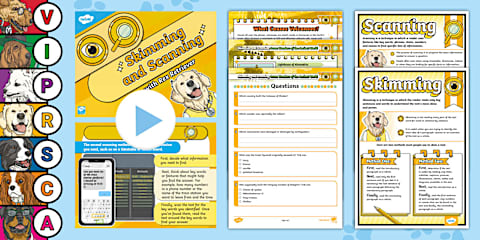 Reading Comprehension Skills Ultimate Pack: Skimming and Scanning (Year ...