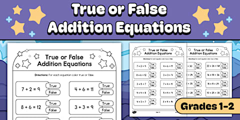 One-Digit Missing Addend Addition for 1st-2nd Grade