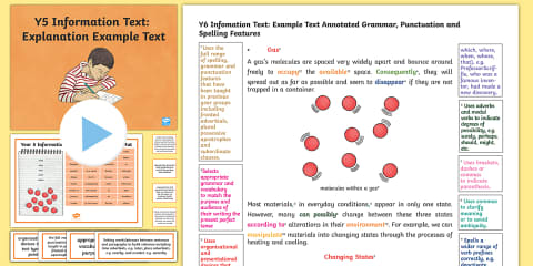 Y4 Information Texts: Explanation Model/Example Text