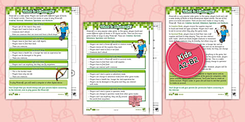 Block Adventurer Writing Activity Sheets