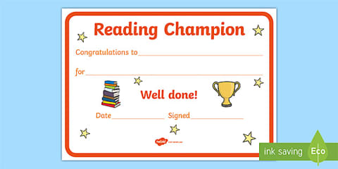 Reward Certificates - Star of the Week Certificate