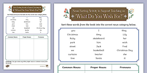 Christmas Noun Sorting Activity