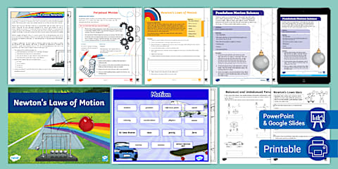 Newton's Laws of Motion PowerPoint & Google Slides for 6th-8th Grade