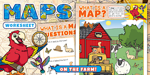 Foundation Phase Life Skills - Features of a Map Flashcards (CAPS Aligned)