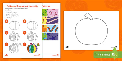 Pop Art Pumpkin Colouring Page