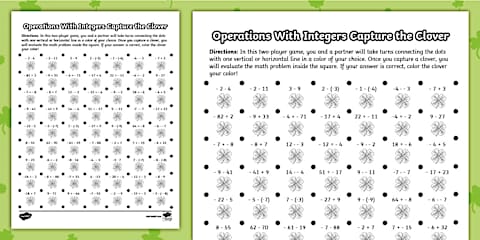 Adding and Subtracting Integers Snakes and Ladders Game