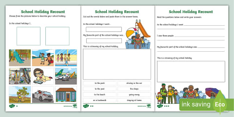 My Holiday Snapshot Home-Themed Writing Template