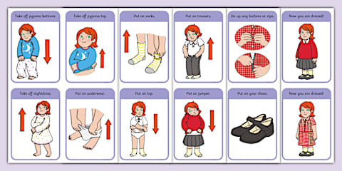 Getting Dressed Visual Support Display Poster