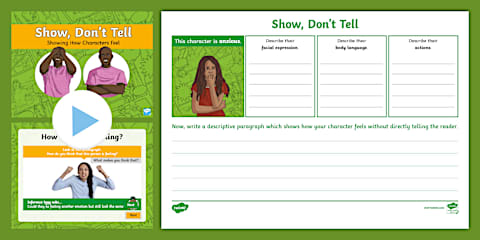 Show, Not Tell Examples Lesson Pack | Creative Writing