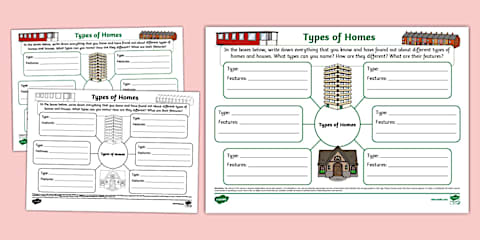 Different Types of Homes Word Search