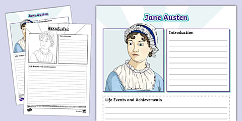 Jane Austen Fact File Template - Twinkl English