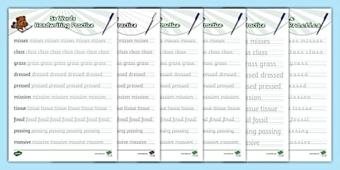 Grade 2 ss Phonics Spelling Practice Sheets