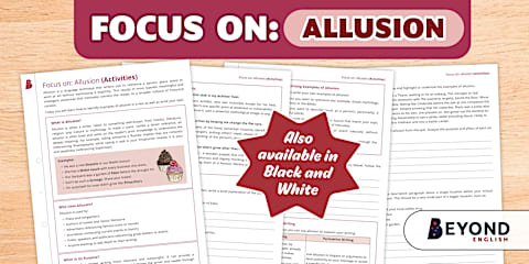 Seventh Grade Identifying Allusions Worksheet