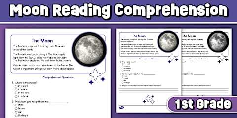 Order of the Moon Phases Cut and Paste Worksheet for K-2nd Grade
