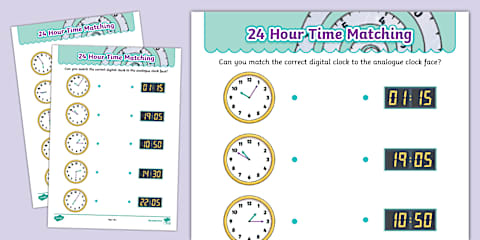 24 Hour Times Loop Cards Activity