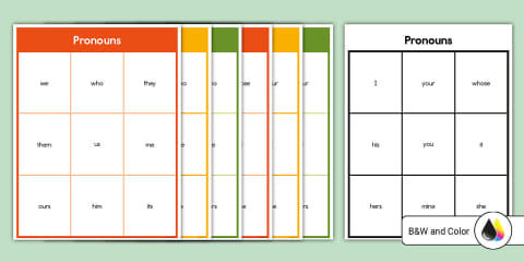 Personal Pronouns Fill-In-The-Blank Worksheet for 2nd-3rd Grade