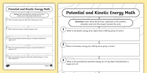 Potential and Kinetic Energy Lab for 6th-8th Grade
