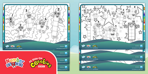 Numberblocks: 1-10 Colouring Pages
