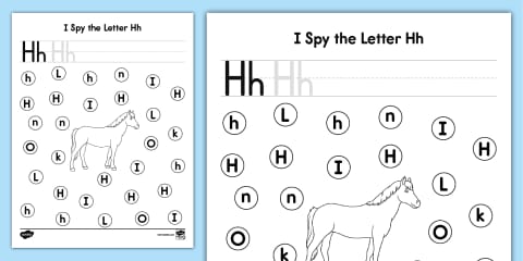 Lowercase Letter h: Dot Marker Letter Formation Worksheet