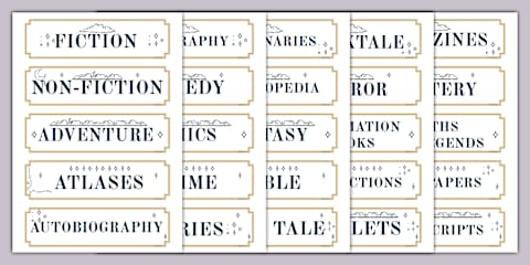Printable Classroom Library & Book Bin Labels