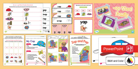 Cap -ap Word Family Craft Activity for K-1st Grade