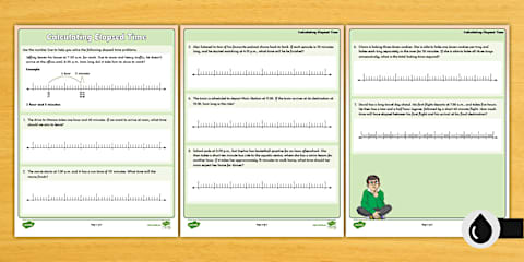 Elapsed Time Ruler Printable Math Tool
