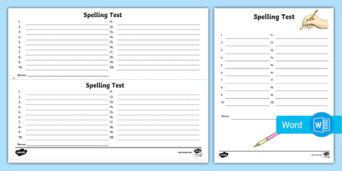 Editable Spelling Words Lists
