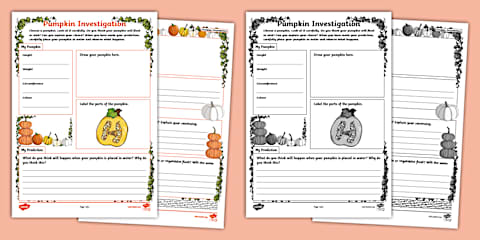Pumpkin Cut and Stick Activity