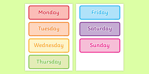 Superhero-Themed Days of the Week Word Cards - week, weekdays, labels ...