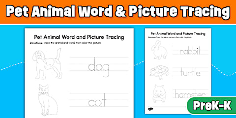Community Helpers Word and Picture Tracing Worksheets
