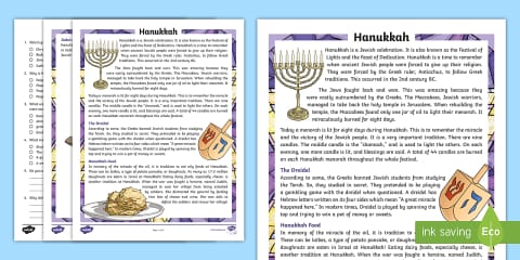 Hanukkah Emergent Reader