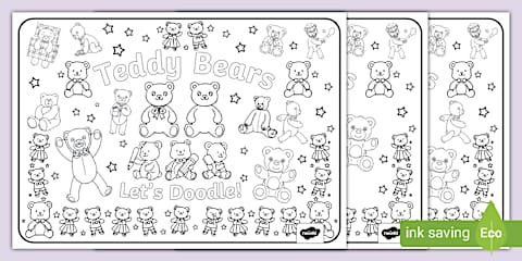 Teddy Bear Colouring Bookmarks