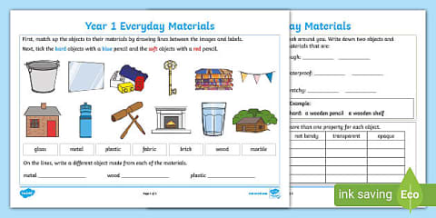 Hard and Soft Materials Sorting Activity