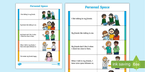 My Personal Space Bubble Trace and Color Worksheet