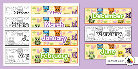 Editable Adorable Owl Theme Desk Nameplates