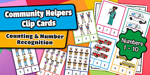 Community Helpers Math | Count and Write to Eight Book