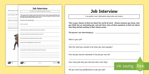 Job Interview Role Play for ESL