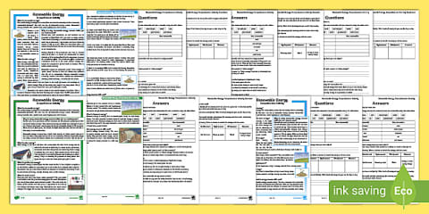 Renewable & Nonrenewable Resources | Worksheet