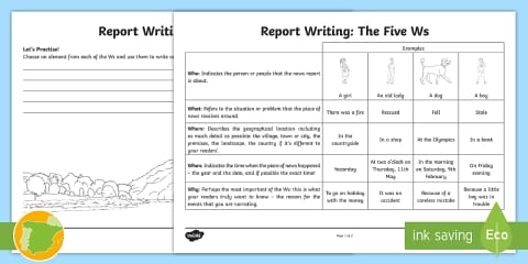 The 5 Ws Dice Activity