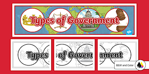Types of Government Graphic Organizer for 6th-8th Grade