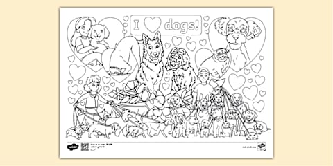 Dog Colouring Pages - Twinkl - KS1