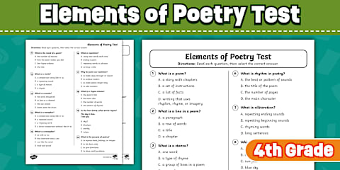 Gr 4 Poetry: Activity Sheet