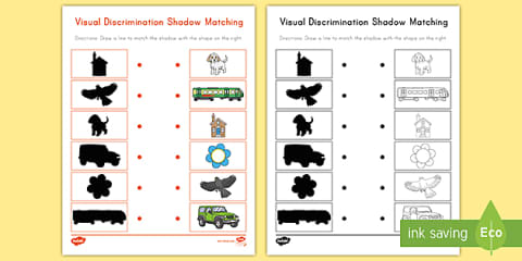 Visual Discrimination Shadow Matching Cut and Paste Worksheet