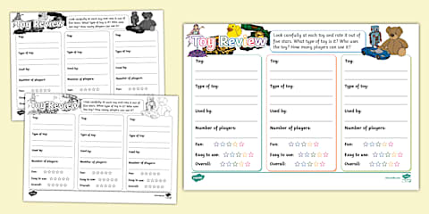 Toys Adjective Worksheet