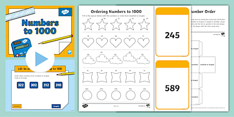Ordering 3-Digit Numbers Activity Sheets