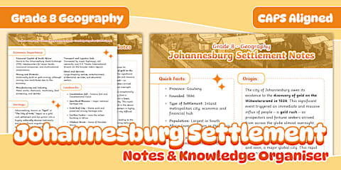 Grade 8 - Geography - Polokwane Settlement Notes - Knowledge Organiser ...