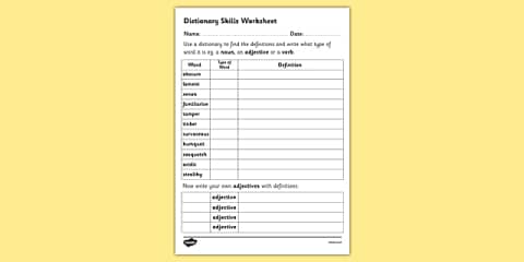 Thesaurus Skills Worksheet