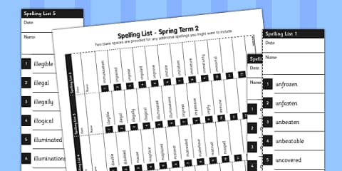 Home Educators Spelling Lists Year 3 Spring 1